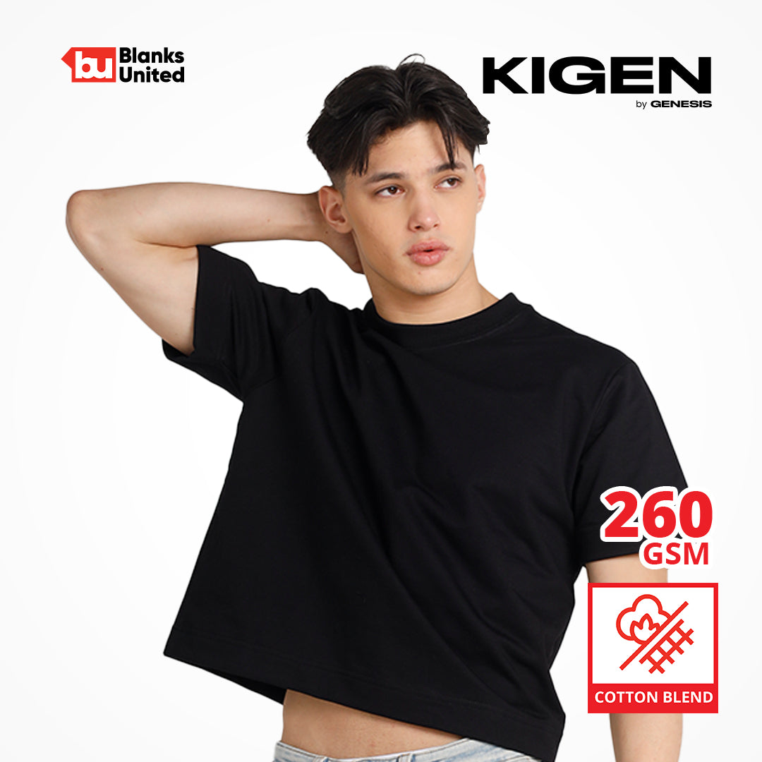 KIGEN #8700 Boxy Cropped French Terry Shirt (Boxy Cropped Fit) (XS - X